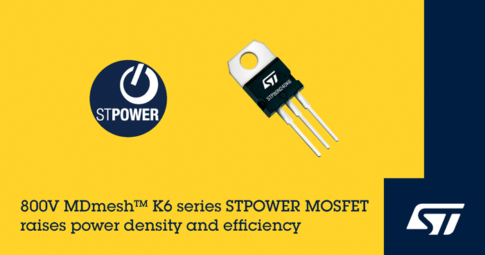 STMicroelectronics Introduces 800 V Power MOSFETs